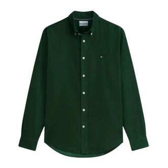 Tommy Hilfiger Chemise en velours c&ocirc;tel&eacute; coupe droite - Homme - Chemises - Vert - Taille: M