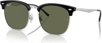 Ray-Ban Rb4418d Sonnenbrillen Silber Fassung Grün Glas Polarisiert 56-19