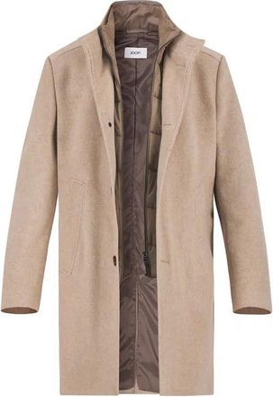 Joop Herren M&auml;ntel beige Wolle unifarben