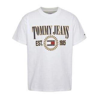 Tommy Jeans Logo Front Baumwoll-T-Shirt - - Tops - Herren - Wei&szlig; - S