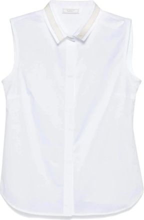 PESERICO Femme, Blouses et Chemises, Blanc, Taille: 36 FR Chemise &agrave; Logo Discret