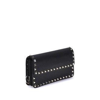 Valentino Garavani Womens Black Calf Leather Bos Taurus Wallet