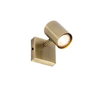 QAZQA jeana - Spot mural et plafond - 1 lumi&egrave;re - L 8 cm - Bronze - Moderne - &eacute;clairage int&eacute;rieur - Salon I Chambre I Cuisine I Salle &agrave; manger