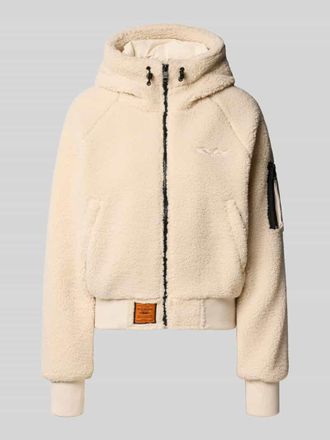 Original Bombers Fleecejacke mit Kapuze und Label-Stitching