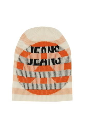 Moschino 36818212_2166 Virgin Wool Logo Beanie - Multicolor