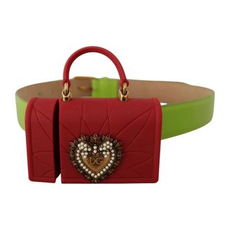 Dolce & Gabbana Gravierter Logo-Lederg&uuml;rtel - - Accessories - Damen - Gr&uuml;n - ONE SIZE