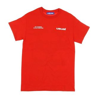 Usual T-shirt col rond rouge 100% coton - Homme - Tops - Rouge - Taille: XL