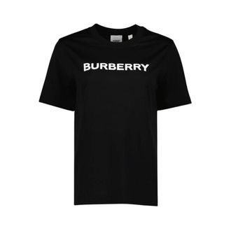 Burberry Logo-Print Rundhals-T-Shirt - - Tops - Damen - Schwarzk - M