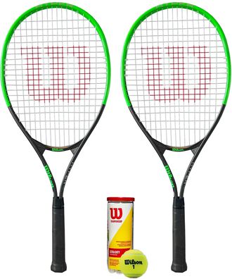 Wilson 2 x XL Tennisschläger Series + 3 Tennisbälle