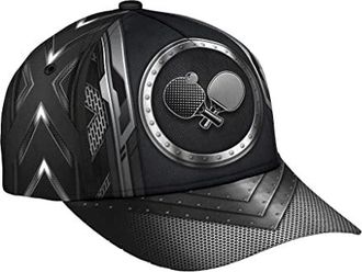 Generic Femme Homme Chapeaux Pare-Soleil Motif De Tennis De Table Noir Chapeau De Golf S&eacute;chage Rapide Casquette De Baseball R&eacute;glable Trucker Cap pour Adulte S