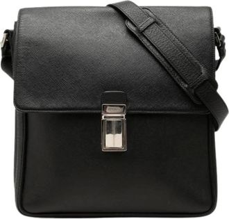 Prada Sac bandouli&egrave;re Saffiano Pre-owned - Homme - Pre-owned - Noir - Taille: ONE Size