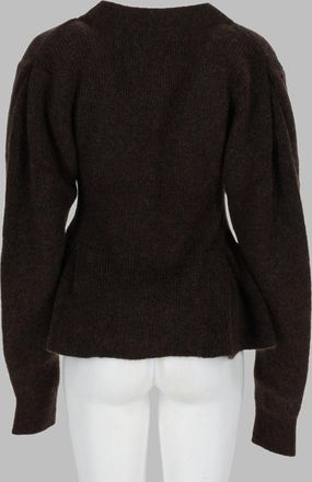 Rotate Knit Ruffle Cardigan - Brown