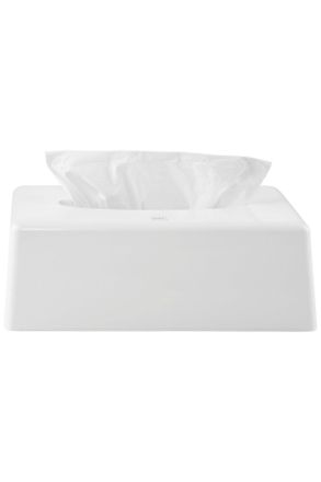 KELA Kosmetiktuch-Box, Wei&szlig; Hochglanz, Keramik, 14x9x25.5 cm, Badaccessoires, Waschplatzzubeh&ouml;r, Kosmetikdosen