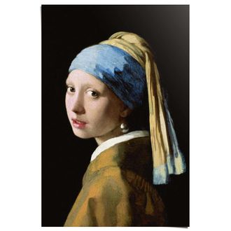 Reinders Poster, Vermeer Mädchen mit dem Perlenohrring, Wohnzimmer, Poster, Wanddeko, Room Decor, 150 gr. glänzend Bilderdruckpapier, Gelb, 91,5x61cm