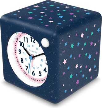 Cander Berlin MNU 4010 Q Kinderwecker lautlos Licht Glitzer Sterne Snooze Beleuchtung ohne Ticken Mädchen Kinderzimmer