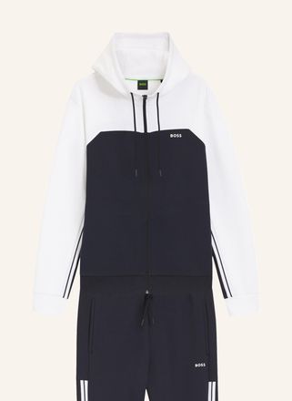 HUGO BOSS Sweatshirt Sw_Colorblock Hd Tt Regular Fit blau