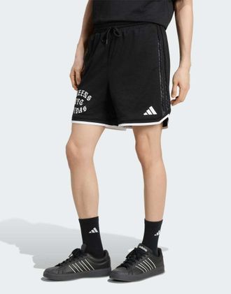 adidas adidas Performance - Short en tulle &agrave; imprim&eacute; Spider-Man - Noir