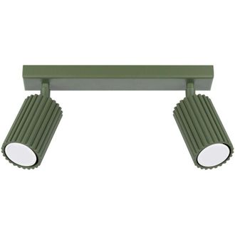 Licht-Erlebnisse Spot lampe aluminium GU10 orientable vert olive 2 flammes oblongues Moderne