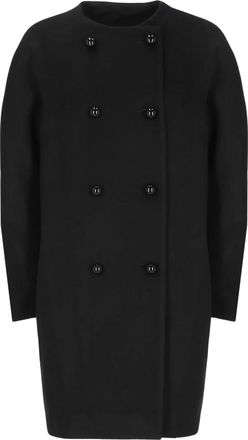 Carolina Herrera Manteau Cocoon Double-Boutonnage - Femme - Manteaux - Noir - Taille: 32 FR