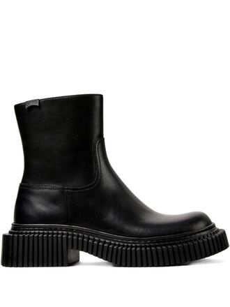 Camper Stiefel mit Reißverschluss - Schwarz