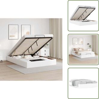 vidaXL The Living Store Ottoman-Bett ohne Matratze Wei&szlig; 140x200 cm Kunstleder - Stauraum unter Bett