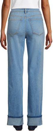 Lands End Rail Straight Fit Jeans High Waist, Damen, Größe:34 petite, Blau, by Lands End