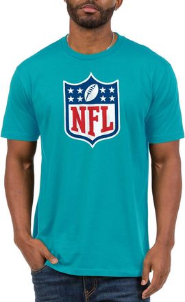 Junk Food Clothing x NFL - Shield Full Color - Unisex Adult Short Sleeve Fan Tee for Men and Women - Tahiti Blue - Size Large