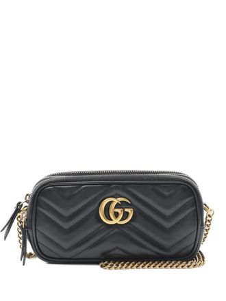Gucci sac porté épaule à motif GG Marmont (années 2010) - Noir
