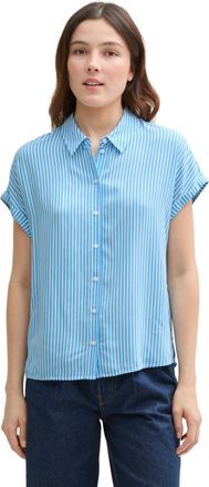 Tom Tailor Damen 1047035 Bluse, 37811-vertical Blue White Stripe, XL