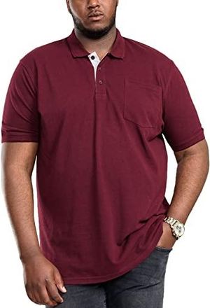 D555 Big & Tall Polo Kaki Core - Homme, bordeaux, XXL Grande taille Taille tall