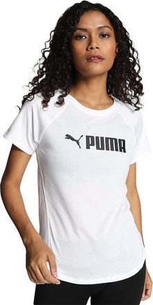 Puma Damen Trainingsshirt Sportshirt Fit Logo Tee, Farbe:Weiß, Artikel:-02 puma White, Größe:L