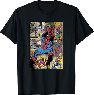 MARVEL Spider-Man Comic Book Page Print Graphic T-Shirt