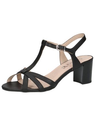 Caprice Damen Sandalen mit Absatz aus Leder mit Blockabsatz, Schwarz (Black Nappa), 39 EU