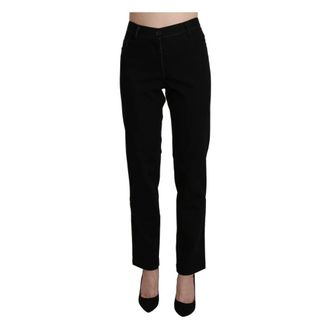 Bencivenga Schwarze Hose mit hoher Taille und geradem Bein - - Trousers - Damen - Schwarzk - 3XL