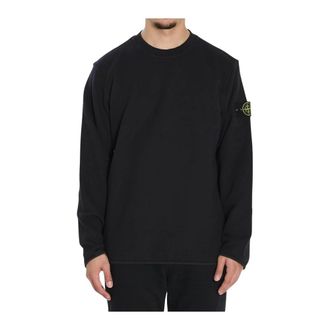 Stone Island Homme, Tops, Noir, Taille: M Heavy Cotton Crewneck SweaT-shirt