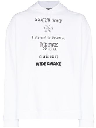 Raf Simons Hoodie mit Print - Wei&szlig;