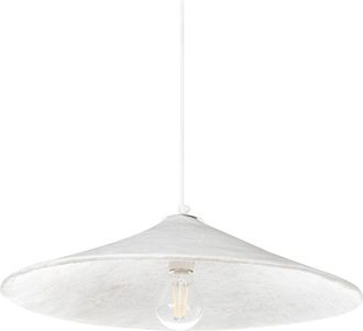 Beliani Hängelampe Weiß Papiermaché Handgefertigt Organisch Natürlich