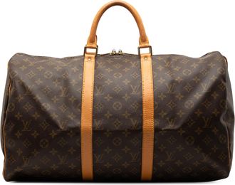 Louis Vuitton Coated Canvas Monogram Keepall 50