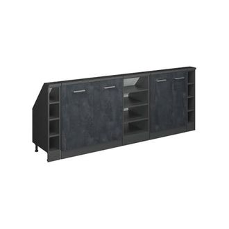 Vicco Ensembles de Meuble de Rangement sous Pente Rion, Noir B&eacute;ton/Anthracite, Lot de 5