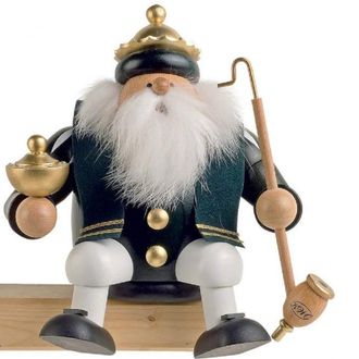 KWO Olbernhau Olbernhau Räuchermann Kantenhocker, Mehrfarbig, 17cm