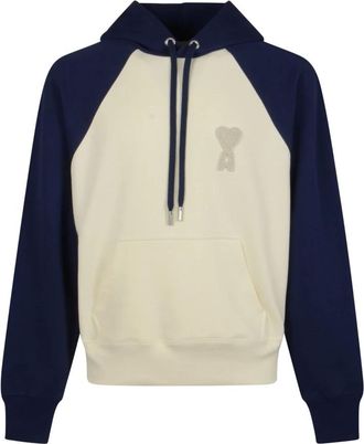 Ami Homme, Sweatshirts et sweats &agrave; capuche, Beige, Taille: XS Boxy Fit Sweat &agrave; capuche With Ami De Coeur Knitted Patch