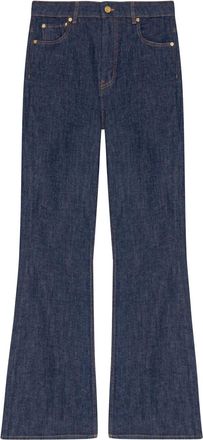 Ganni Schlagjeans mit hohem Bund - Blau