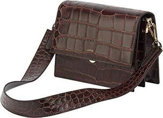 JW PEI Mini Flap Sac bandouli&egrave;re pour femme - Marron Effet Croco
