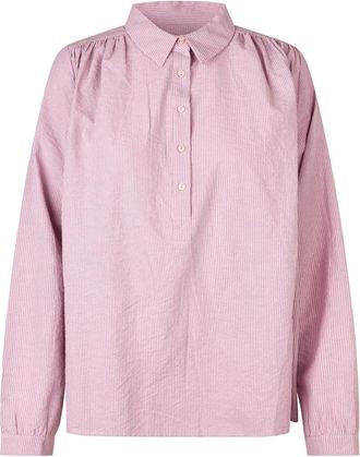 Lollys Laundry Femme, Blouses et Chemises, Rose, Taille: 46 FR Chemise Rose Clair &agrave; Manches Longues