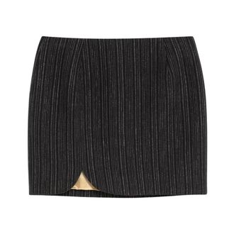 A Paper Kid Femme, Jupes, Noir, Taille: 38 FR Minigonna Gessata Lurex