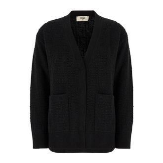 Fendi Strickjacke mit Taschen - - Knitwear - Damen - Schwarzk - S