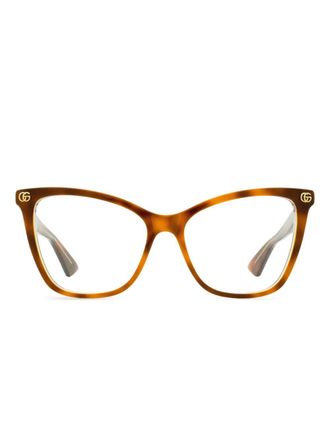 Gucci lunettes de vue &agrave; monture papillon - Marron