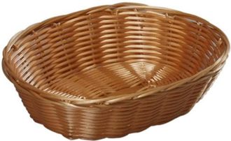 KESPER 17832 Brotkorb aus Kunststoffgeflecht oval, 21 x 17 x 6 cm, braun