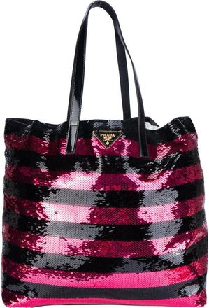 Prada Crossbody Bags - Prada Sequin Paillettes Fuchsia Shopper Bag - Gr. unisize - in Bunt - f&uuml;r Damen