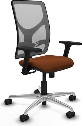 Piqueras y Crespo Gepolsterter Schreibtischstuhl mit 3D-Armlehnen, h&ouml;henverstellbare Lendenwirbelst&uuml;tze, ausgestattet mit 3 Positionen und Schneidschaum, Grau/Braun